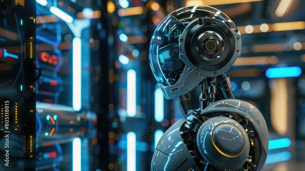 Intelligent robotic entity accessing artificial intelligence system Stock Illustration | Adobe Stock