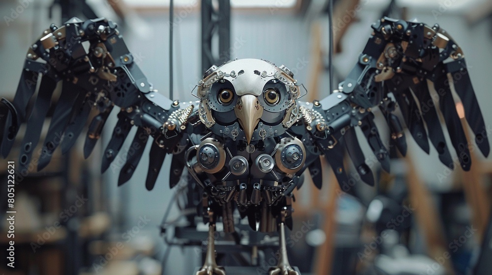 With wings that move with precision and grace, a mechanical bird is a ...