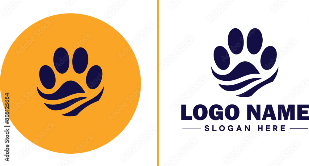 Pet paw icon dog cat puppy pet paw logo sign symbol editable vector ...