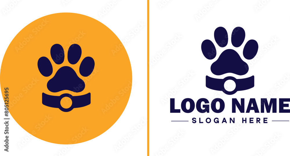 Pet paw icon dog cat puppy pet paw logo sign symbol editable vector ...