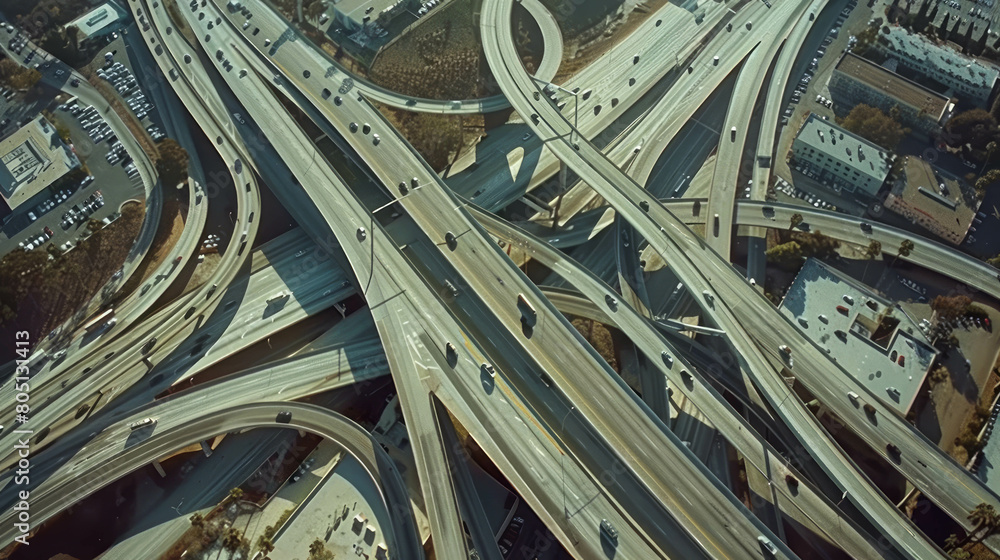 Explore the intricate layout of a modern cityscape with a bird's-eye ...