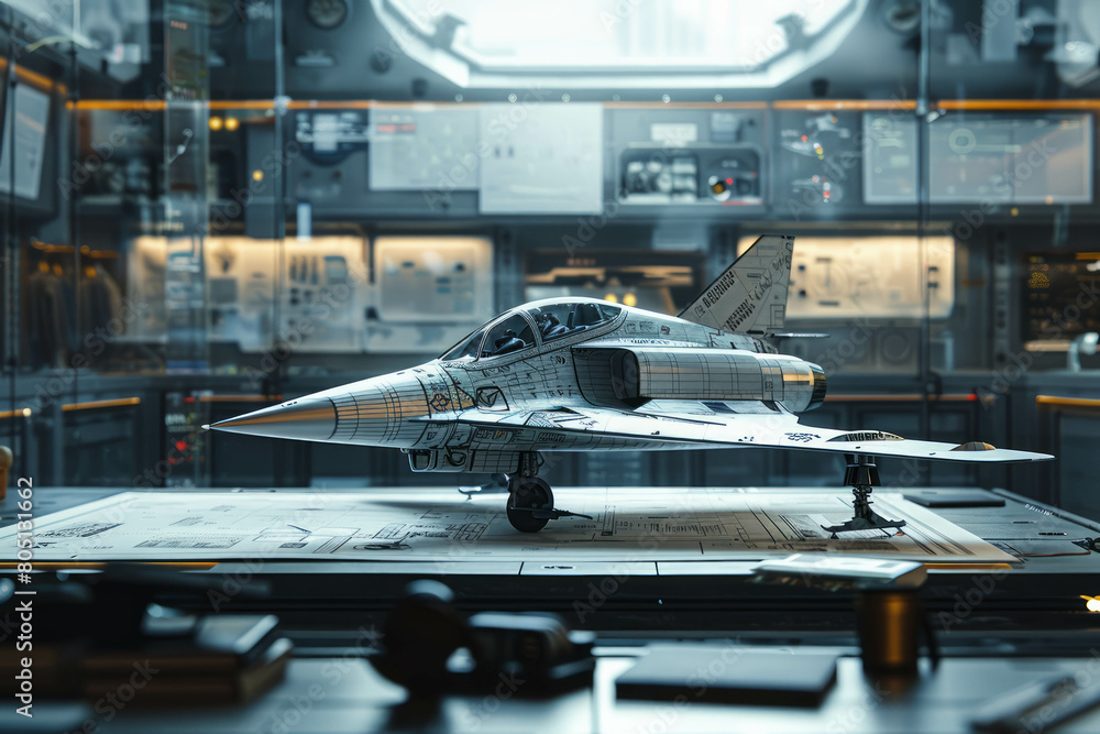 ภาพประกอบสต็อก Discover the intricacy of aircraft design through 3D ...