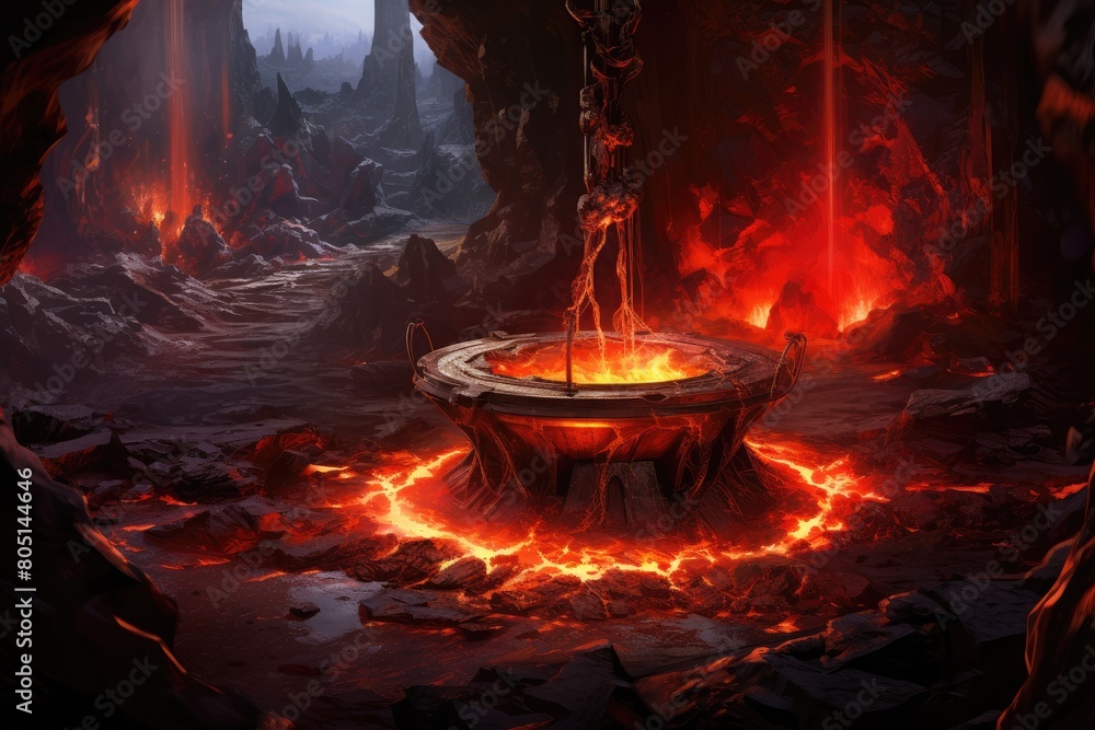 Volcano Forge Countdown: Molten lava in a volcano forming a countdown ...