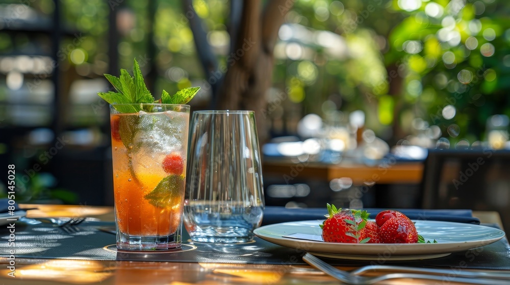 Food and Drink Outdoor Dining: A photo featuring food and drink in an ...