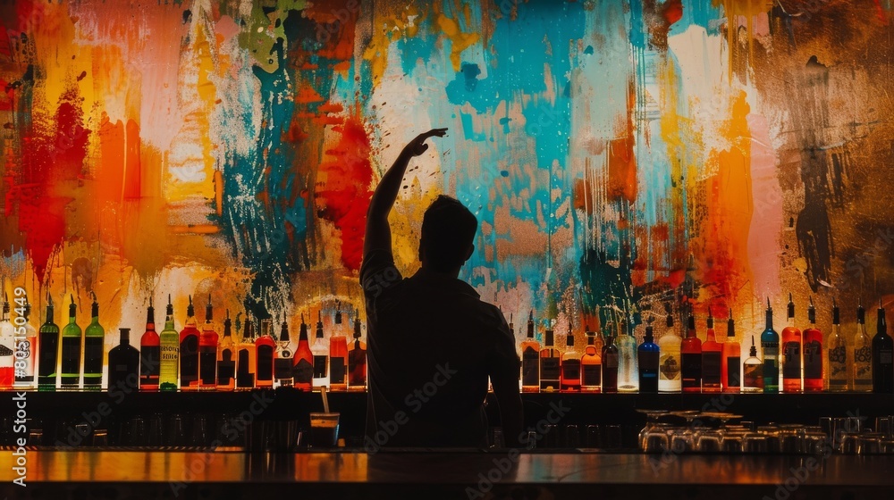 Diverse Community Bonding in Vibrant Bar Environment: Colorful Hands ...