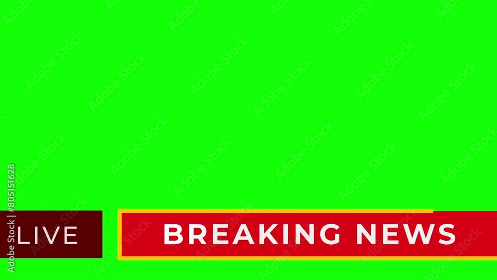 Breaking News - Lower third live breaking news brackground green screen ...