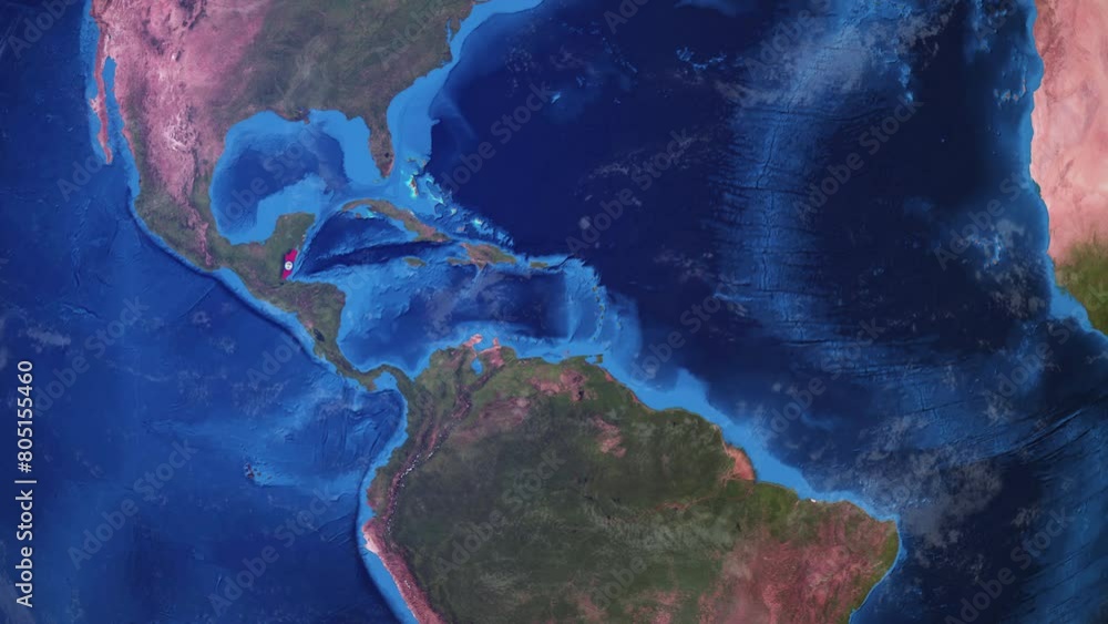 Belize Captured: 4K Earth Zoom Animation with Belizean Flag Detail ...