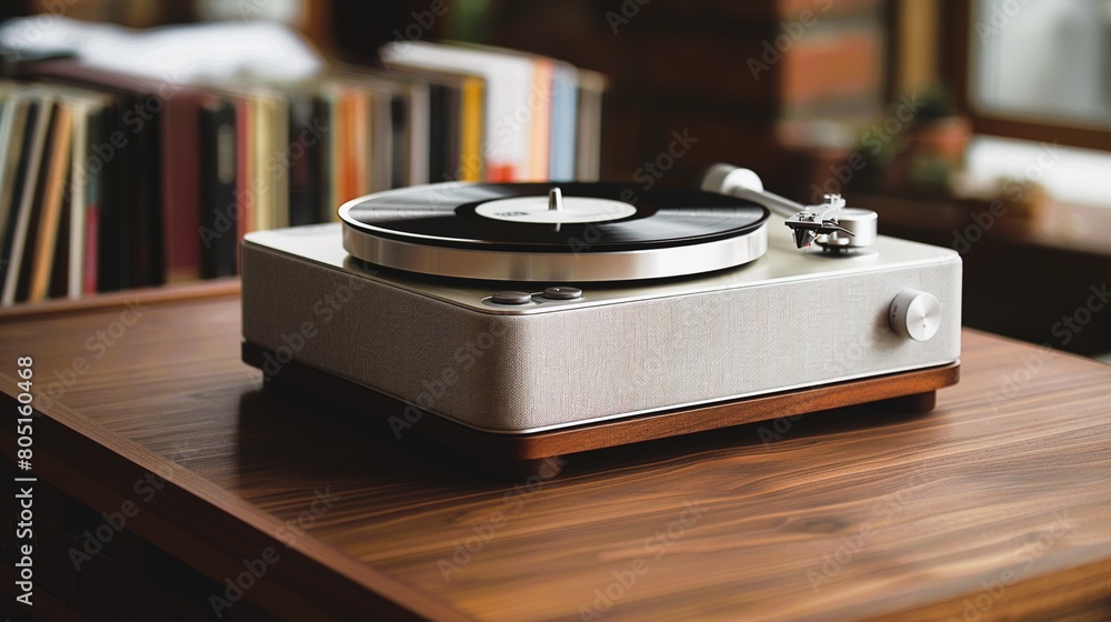 Revived record player a sleek and minimalist record. Modern style ...