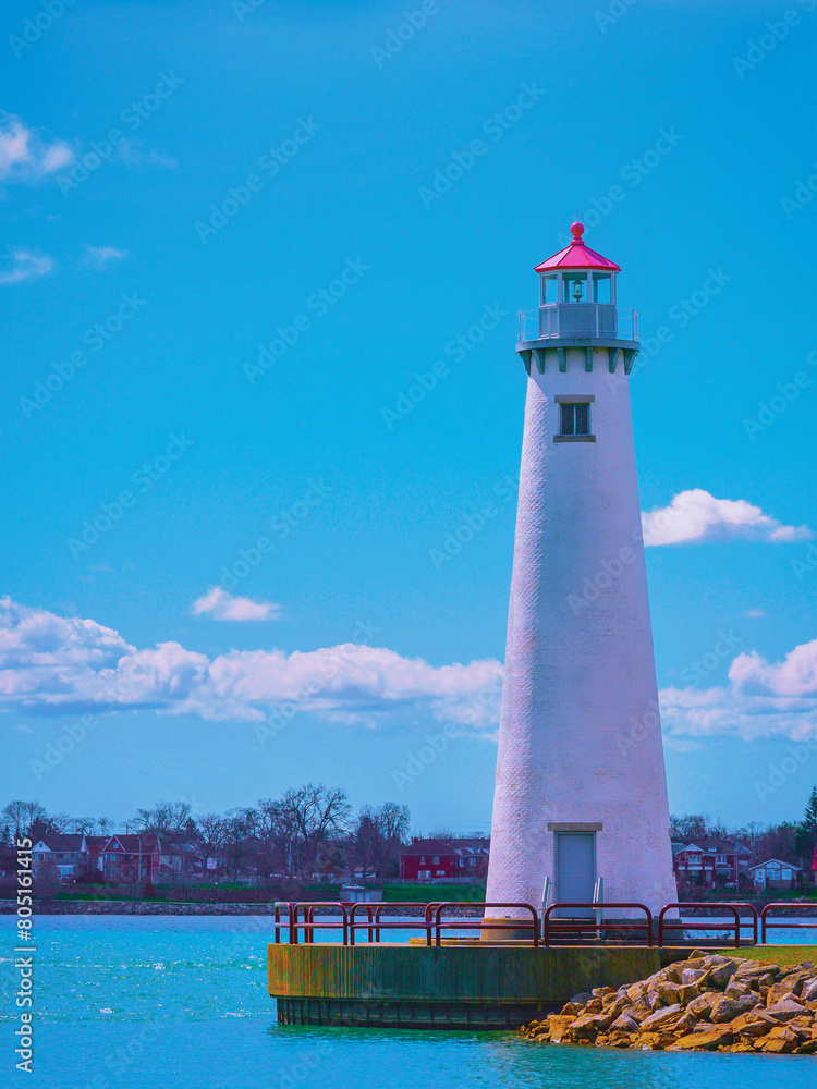 Milliken State Park Lighthouse, the iconic light tower at the harbor ...