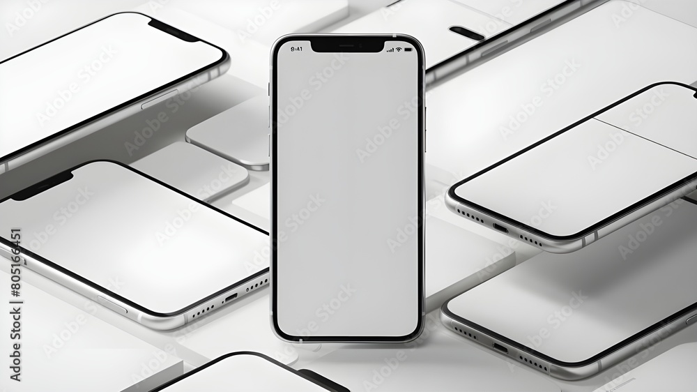 Blank screen modern smartphone mockup template, featuring a blank ...