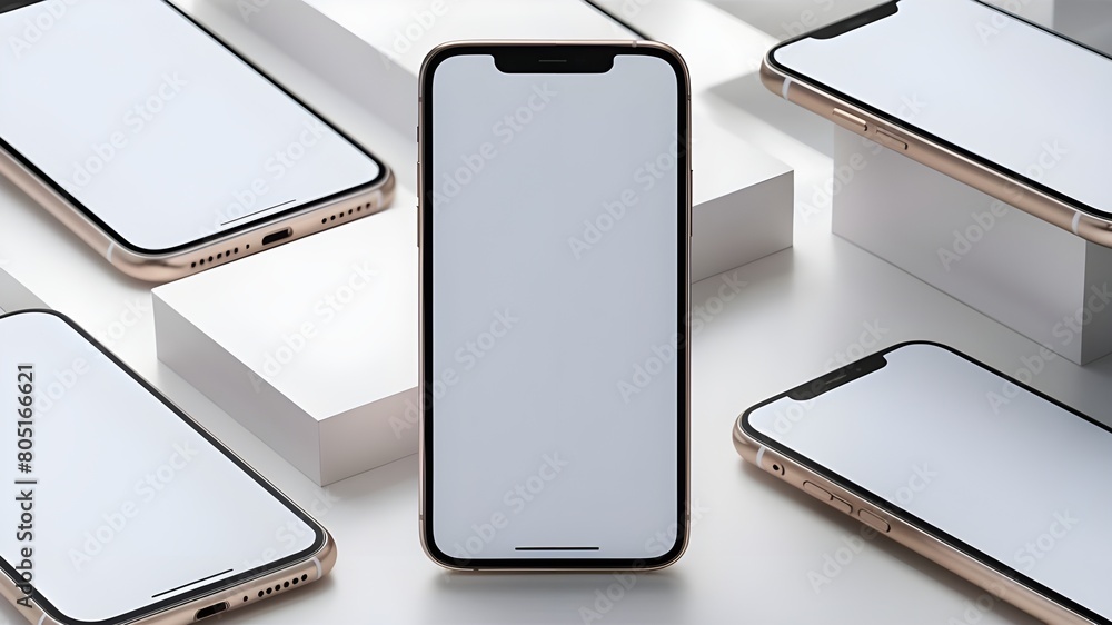 Blank screen modern smartphone mockup template, featuring a blank ...