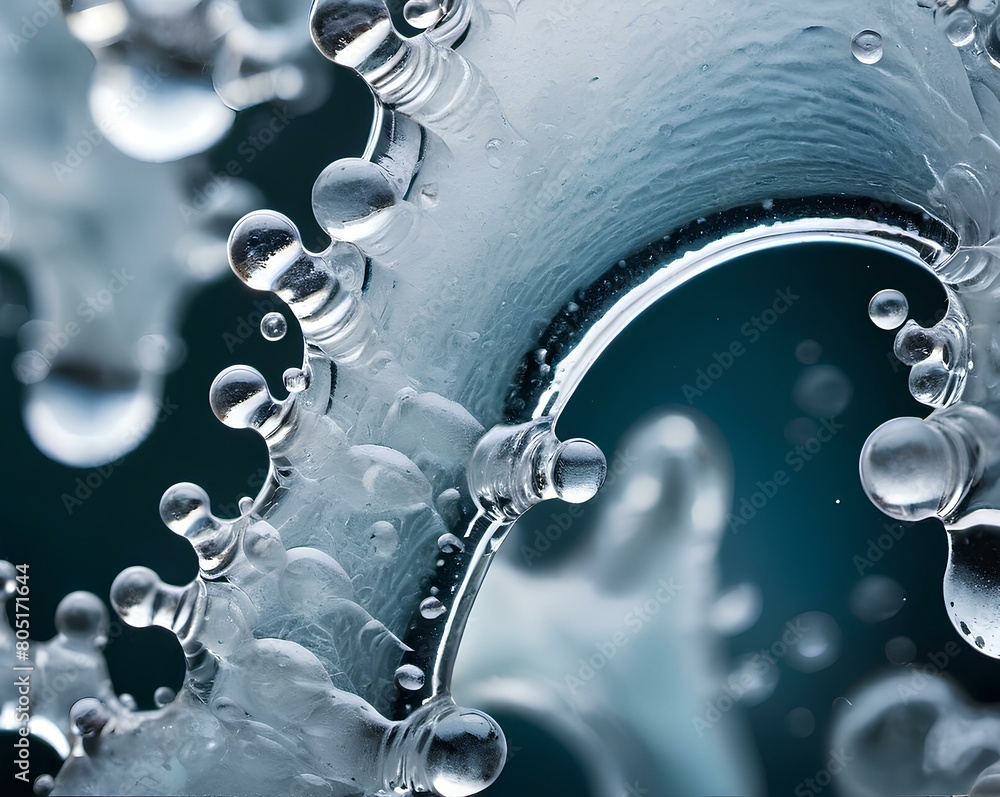 Ice details and patterns in the liquid closeup detailed texture and ...