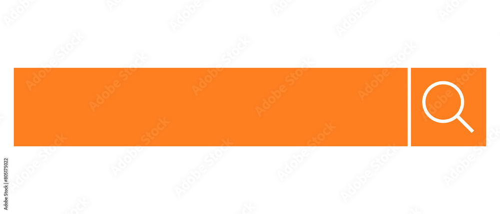 Orange Search Bar Icon Isolated on White. Can be used as a Text Frame ...