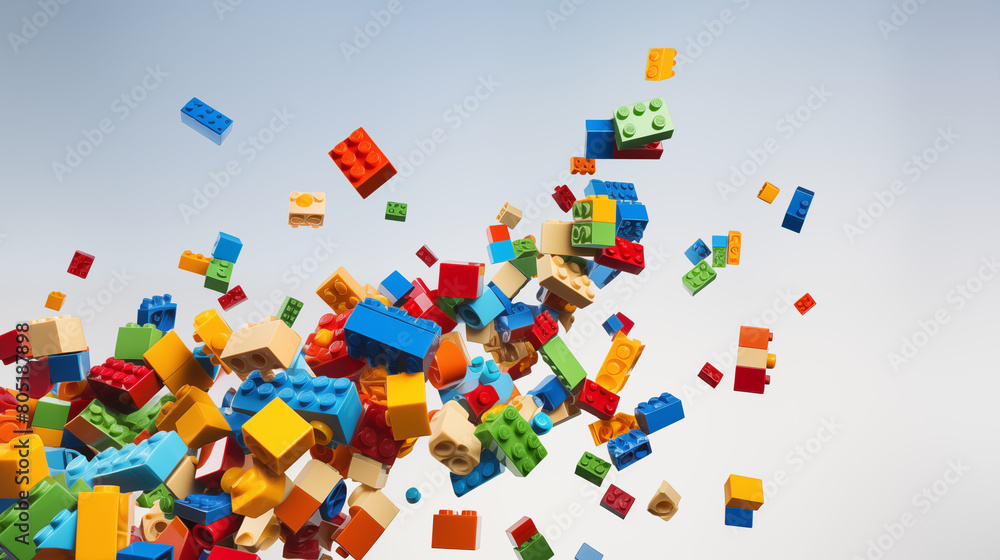 Scattered Lego Pieces with Dynamic Shadows ilustración de Stock | Adobe ...