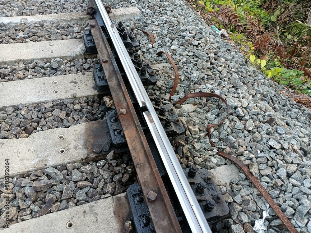 A railway track or railroad track, also known as a train track or ...