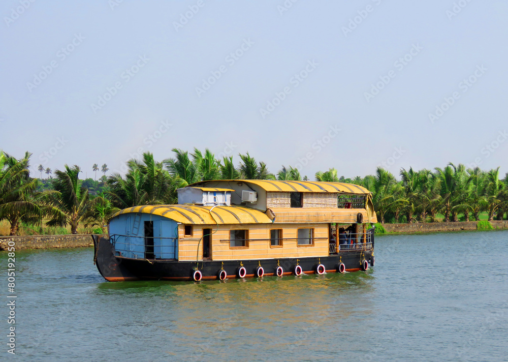Houseboats in backwaters, Alleppey Alappuzha, Kerala, India. Houseboat ...