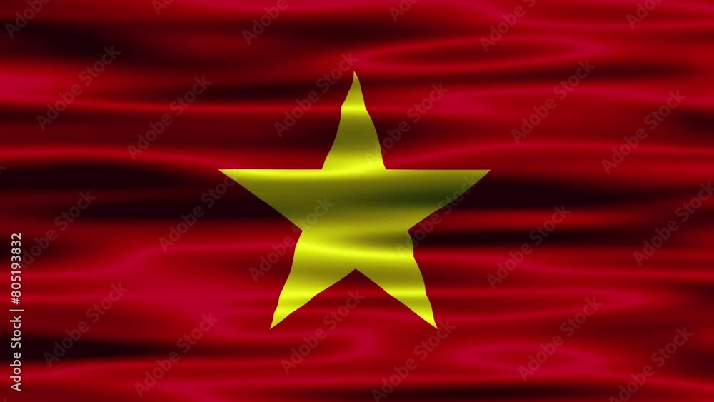 Flag of Vietnam waving on a loopable 4K animation. Vietnam flag video ...
