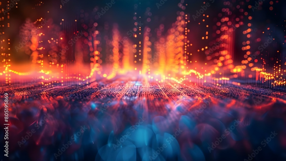 Abstract background depicting music sound wave frequency in recording ...