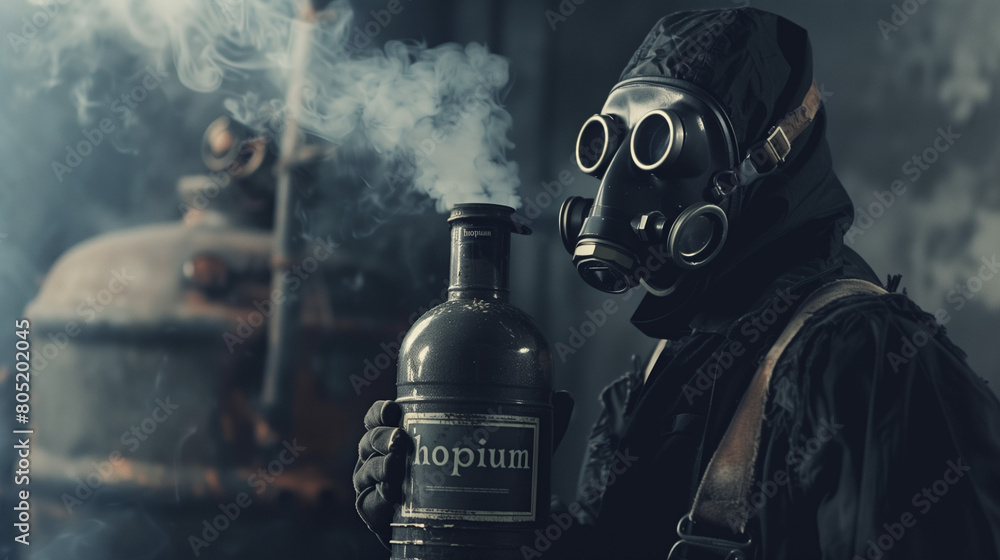 political protester smoke hope gas hopium representing hope as a drug ...