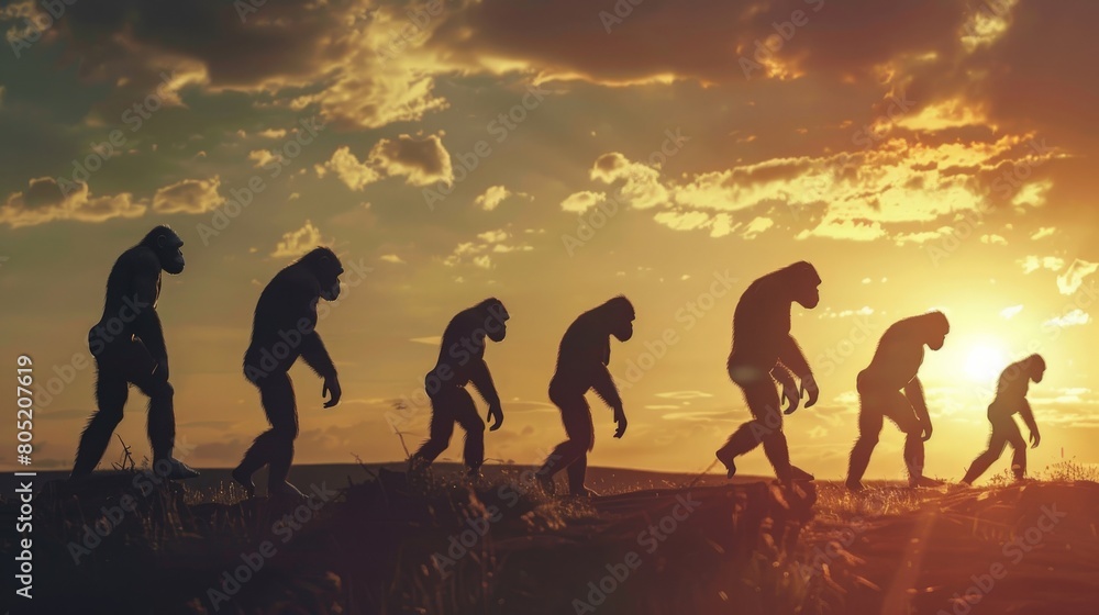 Ilustração do Stock: Human evolution. A study of the sequence of ...