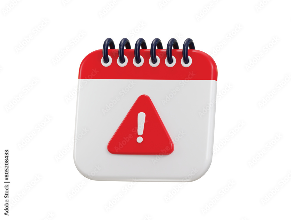 Calendar icon with exclamation sign concept of reminder attention and ...
