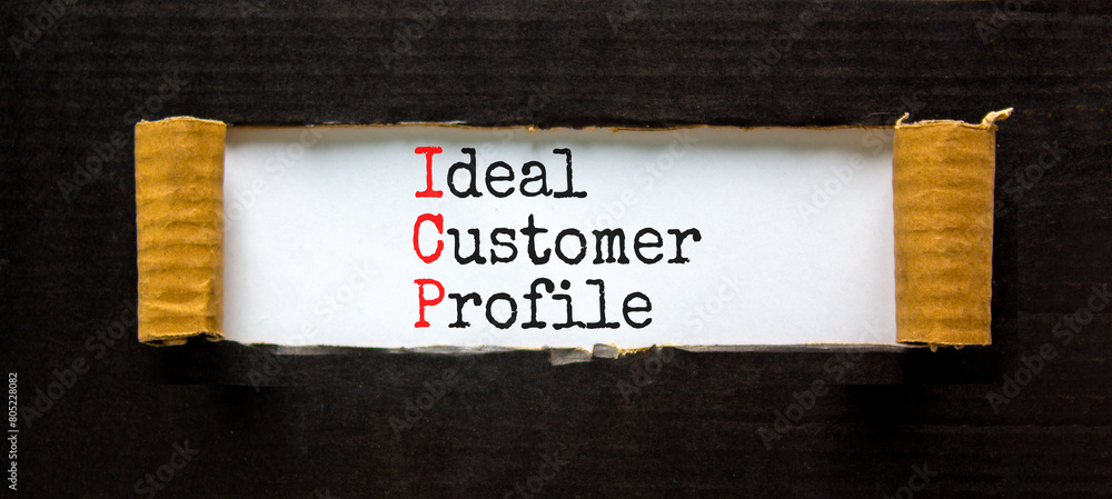 ICP ideal customer profile symbol. Concept words ICP ideal customer ...