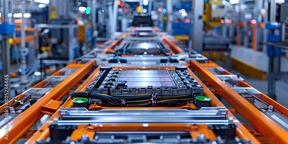 Beautiful view of high capacity lithium ion battery module for conveyor ...