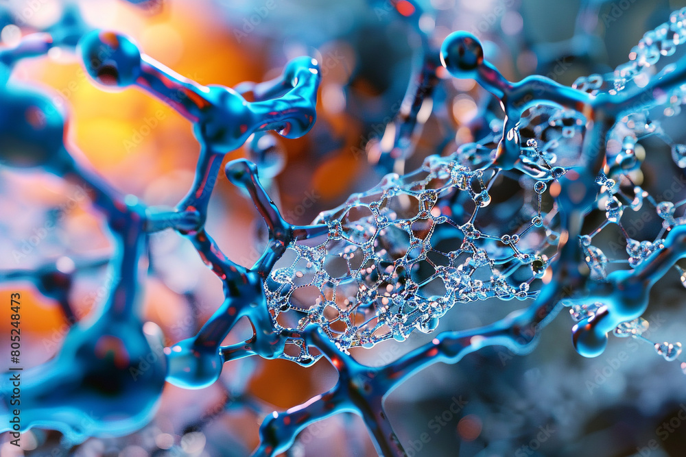 microscopic view of a synthetic polymer used in biomedical engineering ...