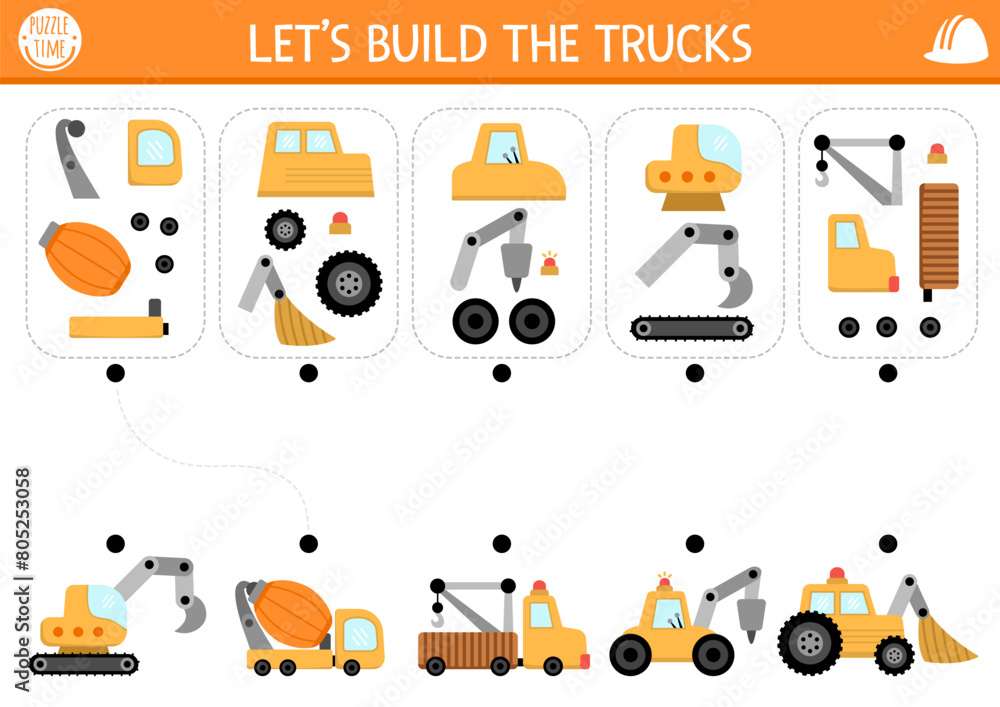 Construction site matching and logical activity with special technics ...