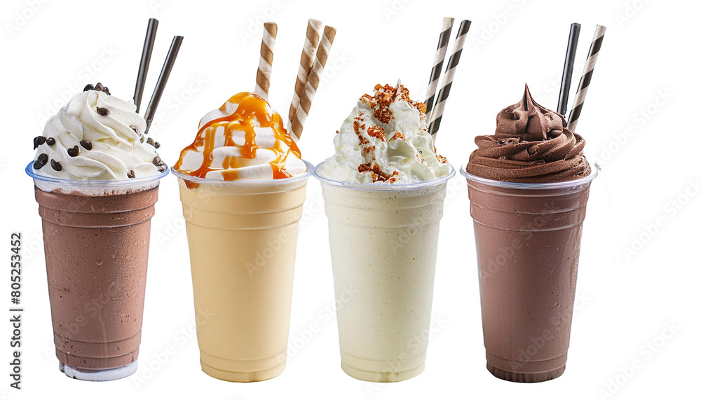 Milkshake Smoothie in cup on whitebackground cutout, PNG file. Many ...