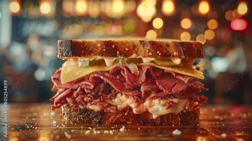 Delicious Reuben sandwich photography,A classic Reuben sandwich with ...