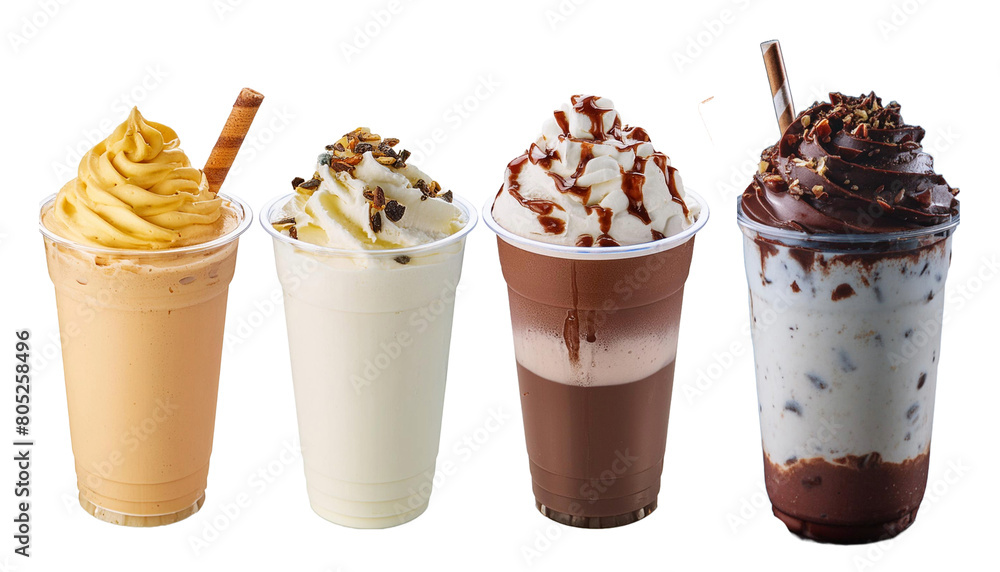 Milkshake Smoothie in cup on whitebackground cutout, PNG file. Many ...