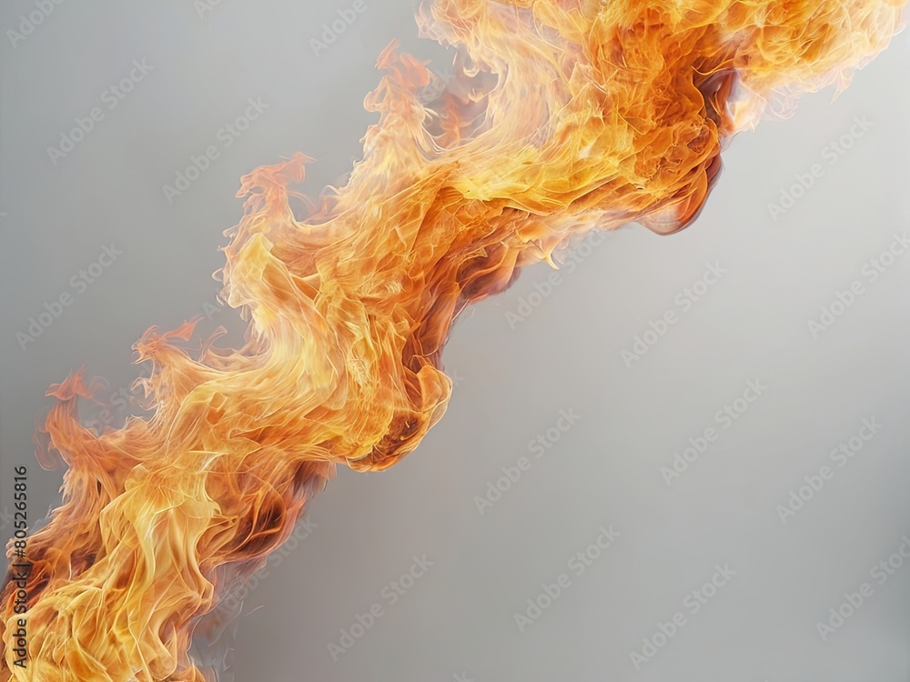 Realistic flames of fire. Isolated white background Stock Illustration ...
