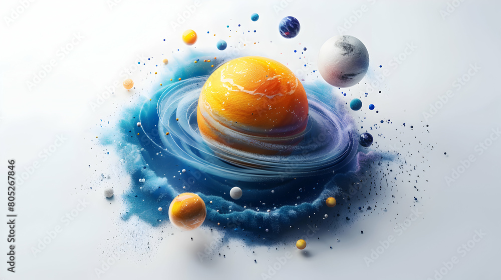 Financial Growth and Innovation: Cosmic Calligraphy 3D Flat Icon ...