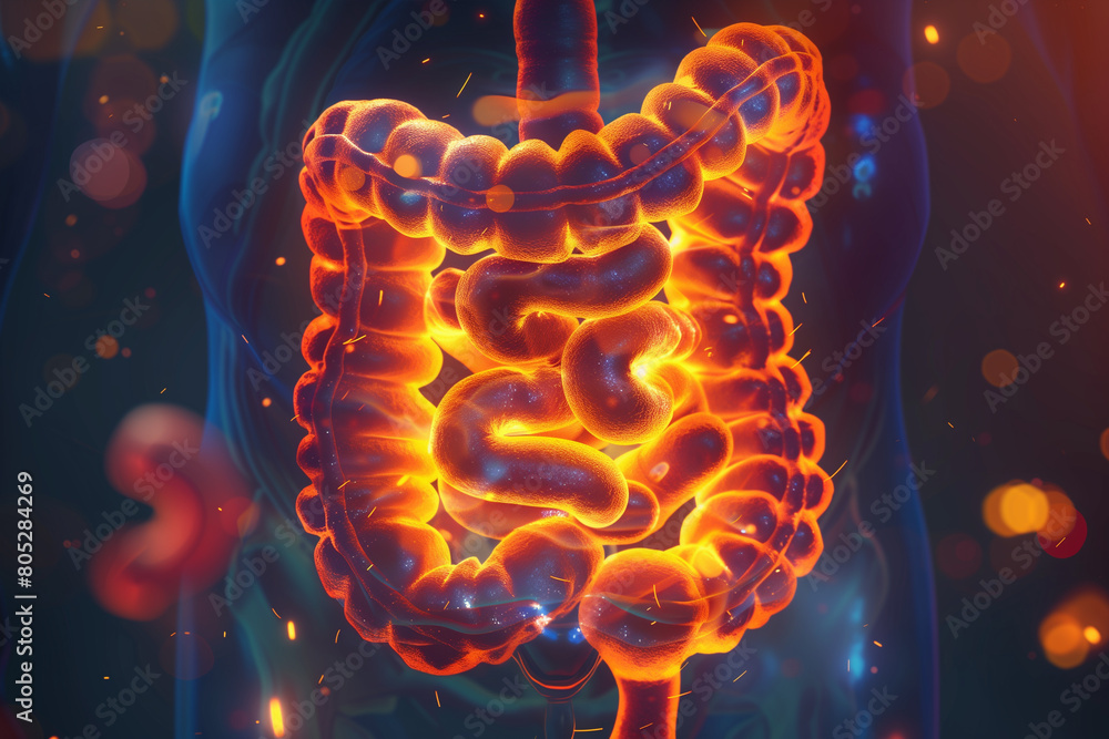 Human Body Illustration With Exposed Stomach Stock Illustration | Adobe ...