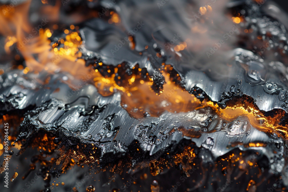 The intricate process of melting and molding alloy, showcased in a ...