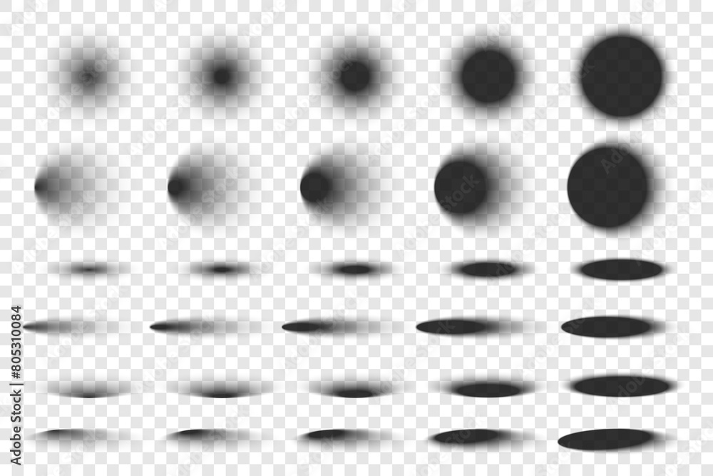 Round shadow with soft edges isolated on transparent background ...