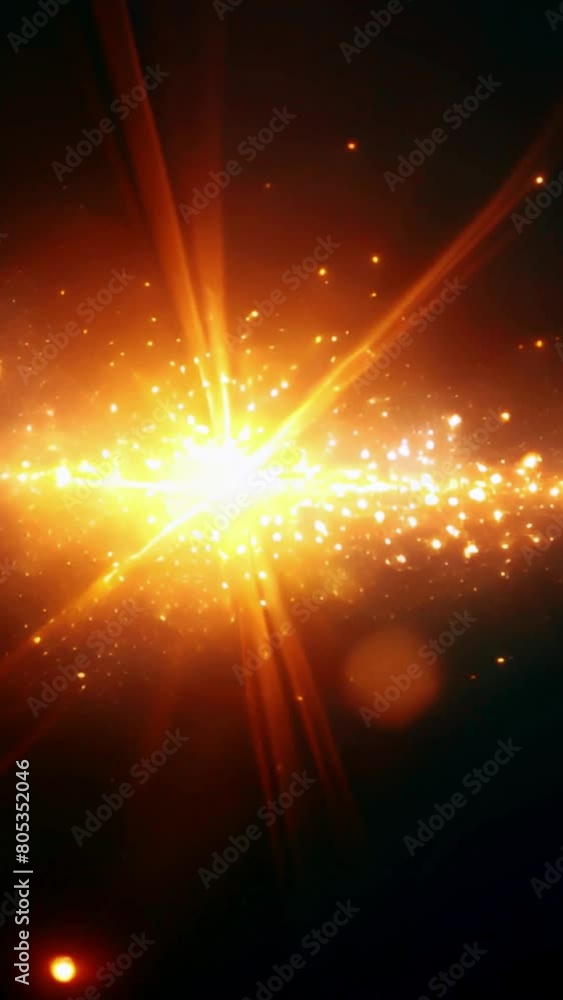 Vertical Gold horizontal lens flare. Light flash with rays or gold ...