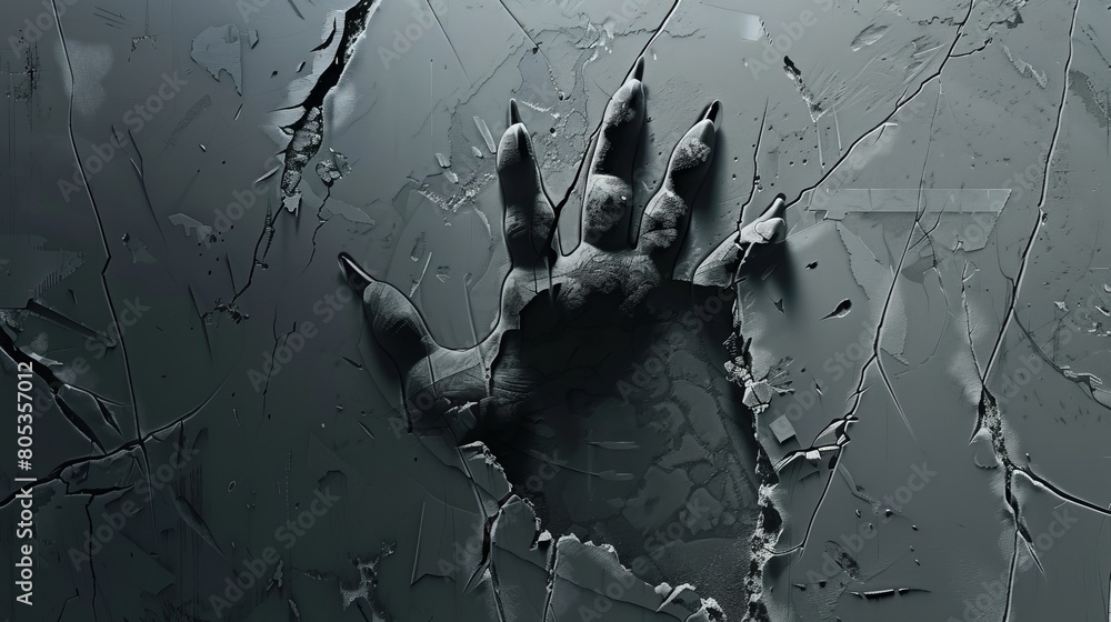 An illustration showing claw marks and scratches on a metal wall ...