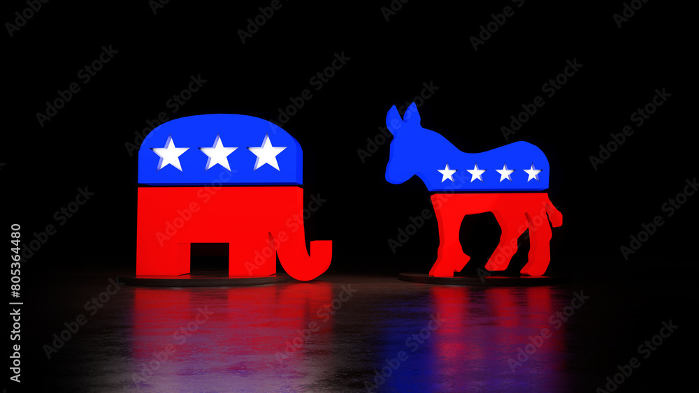 Democratic Party and Republican Party - Party Logos - Visual Design ...