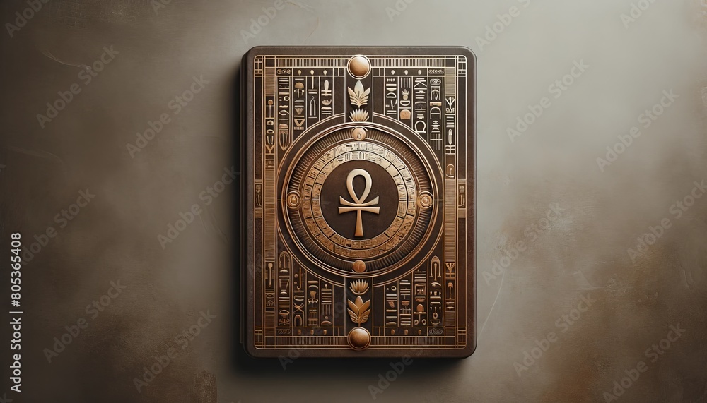 A mystical book cover design inspired by ancient Egypt, featuring the ...
