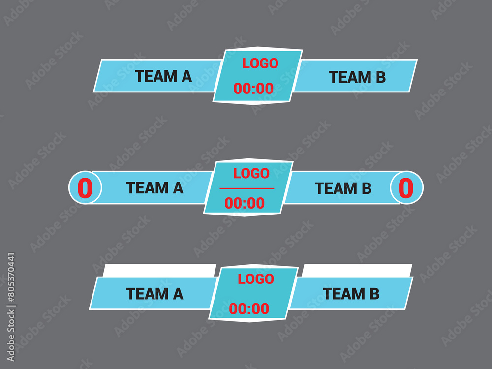 Sport Lower Thirds Template for Scoreboard Broadcast. Set lower thirds ...