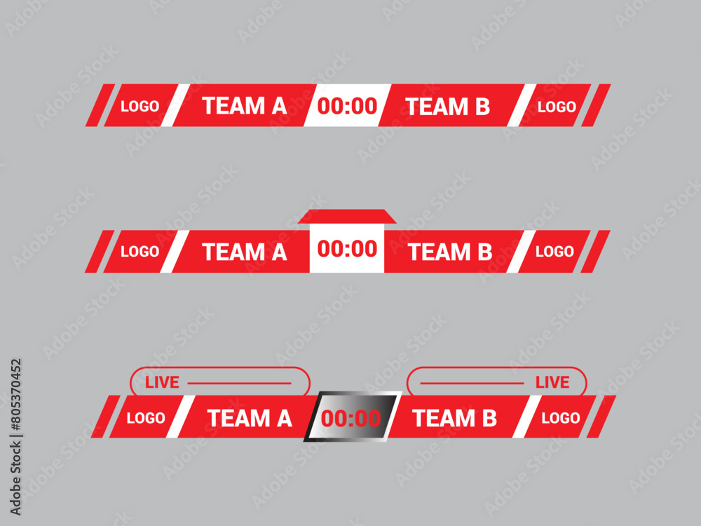 Sport Lower Thirds Template for Scoreboard Broadcast. Set lower thirds ...