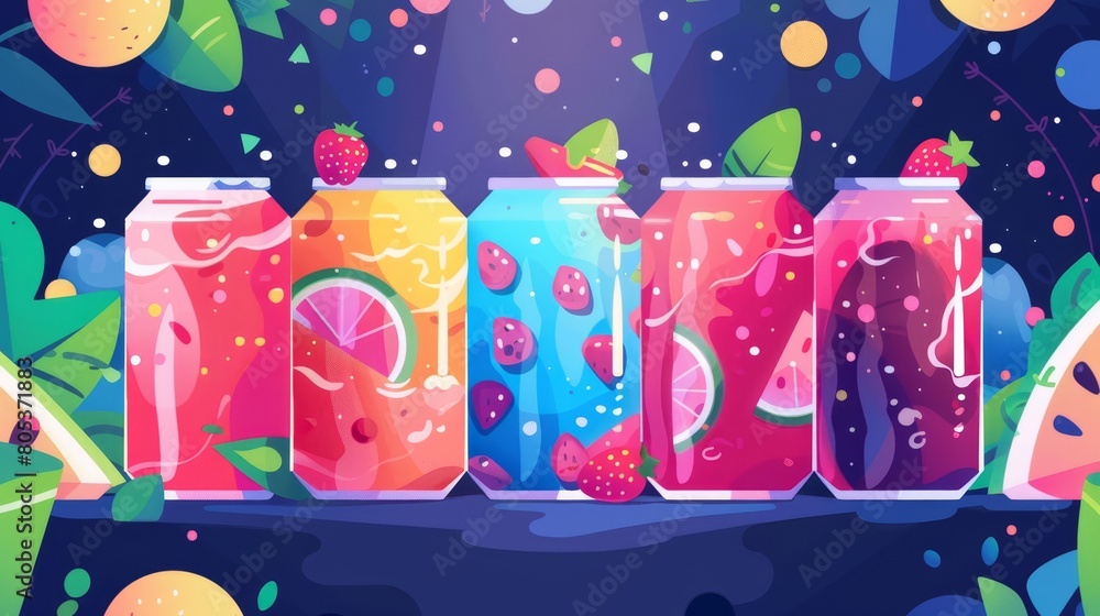 This is a banner design for a website about fizzy drinks with fruits ...
