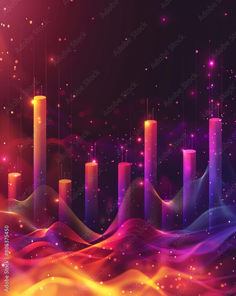 Clean design of a bar chart with descending bars, illustrating a trend ...