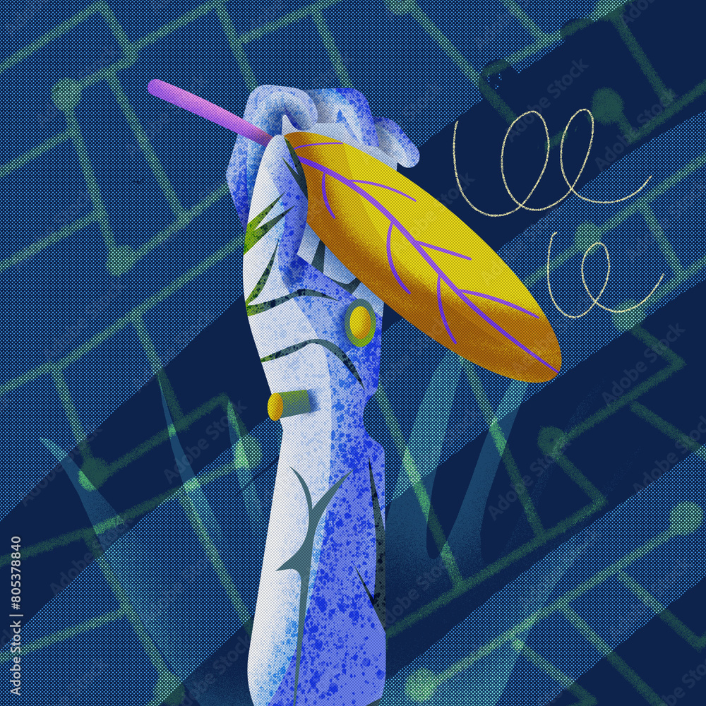 AI technology generated image,robot hand holding a Paintbrush, Concept ... AI technology generated image,robot hand holding a Paintbrush, Concept ...