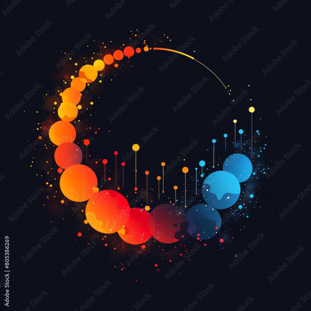 Simple graphic of a line chart with data points highlighted ...