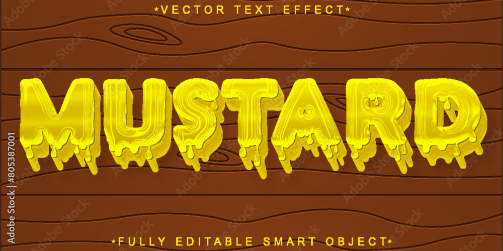 Cartoon Fluid Yellow Mustard Vector Fully Editable Smart Object Text ...