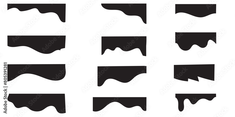 Website border, web page divider shapes. Geometric and organic ...