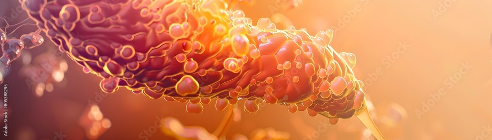 Detailed 3D of the Human Pancreas Anatomy with Ducts and Lobules on ...